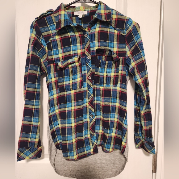 dELiA*s | Tops | Delias Small Plaid Button Up With Gray Back | Poshmark